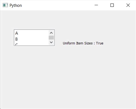 pyqt5 qlistwidget getting uniform item sizes property