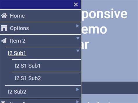 responsive dropdown navigation bar in jquery flxmenu web