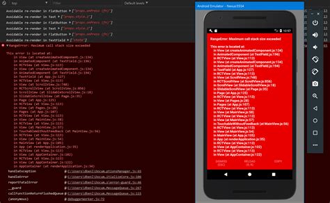 javascript react native why did you update [maximum stack size