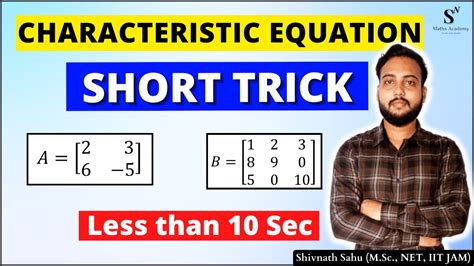 Short Trick To Find Characteristic Equation Of A Matrix