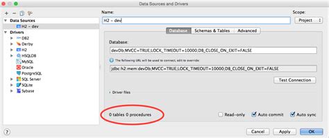 connect to h2 database using intellij database client gang of coders