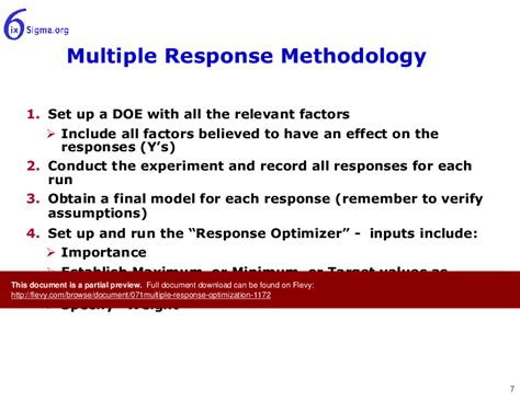 Ppt 071 Multiple Response Optimization 29 Slide Ppt Powerpoint