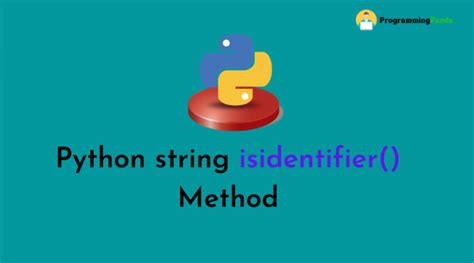 python string isidentifier method programming funda