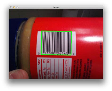 using python and opencv picture of the bar code detection
