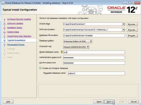 installing oracle database 12c on windows