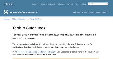 tooltip guidelines wireframing academy balsamiq