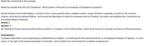 Select The Correct Text In The Passage Read This Excerpt From The Us