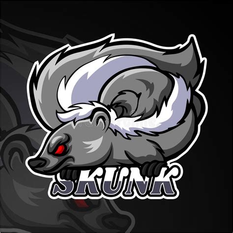Design De Mascote Do Logotipo Do Esport Skunk Ilustração Do Vetor