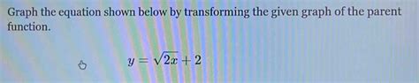 Solved Graph The Equation Shown Below By Transforming The Given Graph