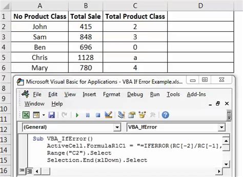 vba iferror how to use iferror function in vba