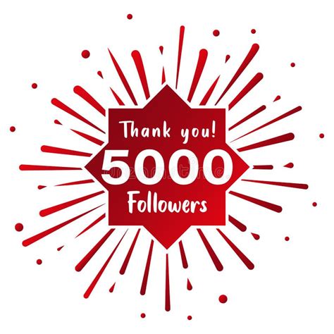 Thank You 5000 Followers Social Media Concept 5k Followers