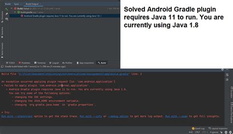 android gradle plugin requires java 11 to run you are currently using