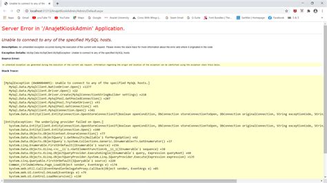 unable to connect to any of the specified mysql hosts sparkdtg