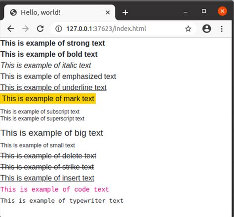 html formatting 15 formatting elements
