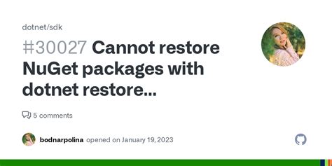 cannot restore nuget packages with dotnet restore command · issue