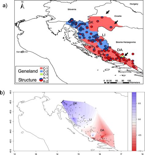 A Results Of Geneland Analysis Showing Spatial Locations And