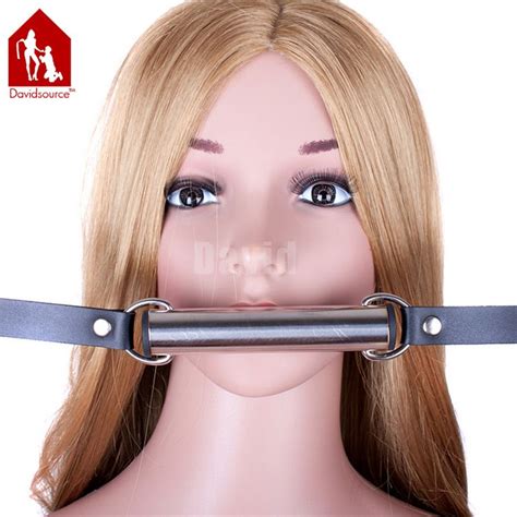 David 120 22mm Stainless Steel Metal Mouth Open Gag Head Harness Black