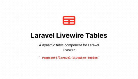 laravel livewire tables