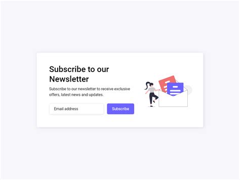 subscribe newsletter form ui design html css sass bootstrap kiran