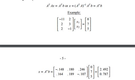 python pseudo inverse matrix calculation stack overflow