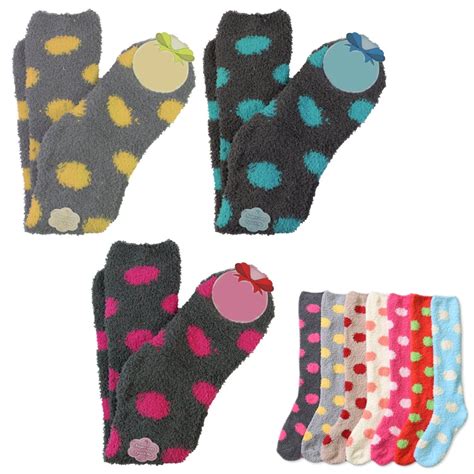 6 Pairs Women Girl Winter Socks Cozy Fuzzy Slipper Long Knee High Soft