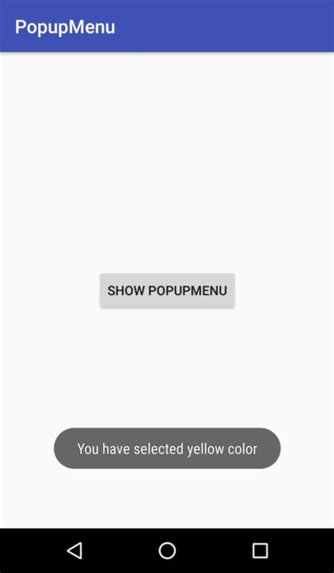 android program to implement popup menu codedost