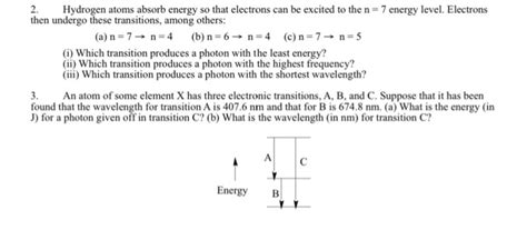 Solved 2 Hydrogen Atoms Absorb Energy So That Electrons Can
