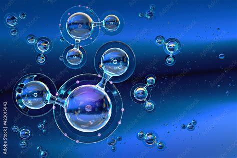 Water Molecule Structure 3d Model Polar Inorganic Compound Two