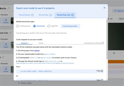 custom tensorflow image classification with teachable machine gpio cc