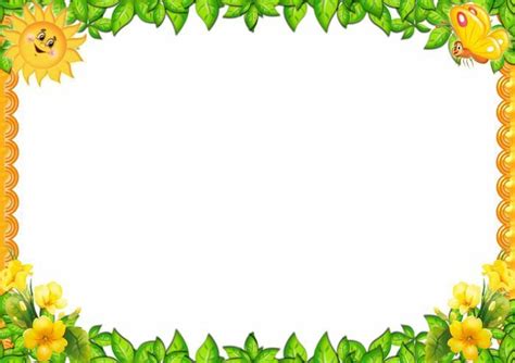 A Green Border With Sunflowers And Butterflies