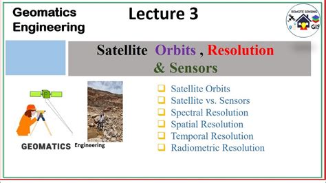 Spectral Spatial Temporal And Radiometric Resolutions