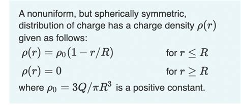 Solved A Nonuniform But Spherically Symmetric Distribution