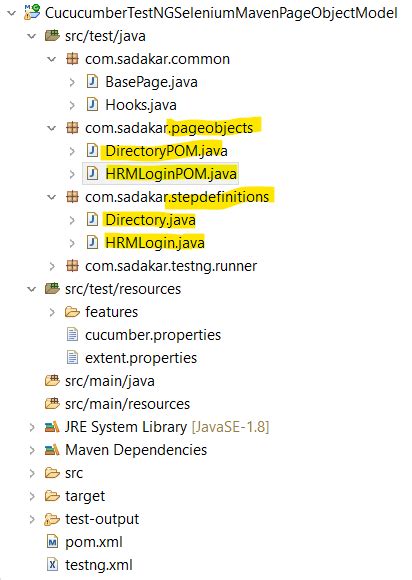 page object model pom in selenium with cucumber testng maven end