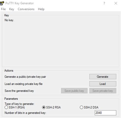 creating an ssh key with putty