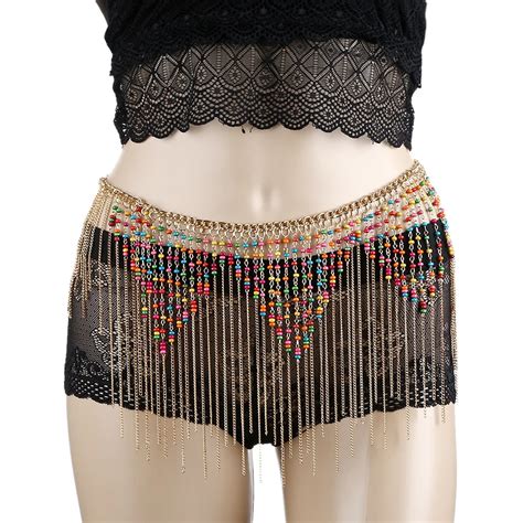 2 Colors Fashion Sexy Womens Waist Chain Bohemian Beads Tasselwaist