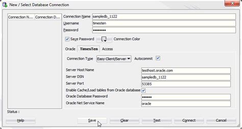 connecting to a timesten database