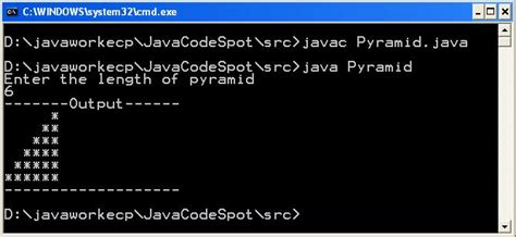 java code spot java programming pyramids