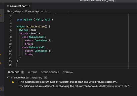 flutter analyze does not detect returns from switch statement with all