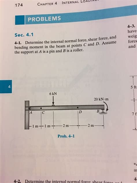 Solved Determine The Internal Normal Force Shear Force And