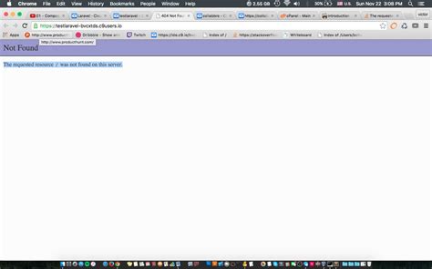 php the requested resource was not found on this server laravel on