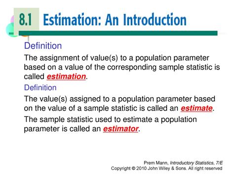 Chapter 7 Estimation Single Population Ppt Download