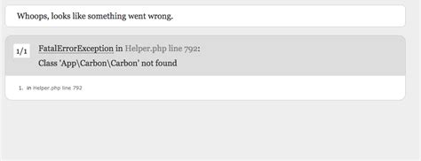 php class app carbon carbon not found laravel 5