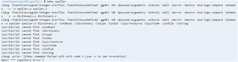 speller error linker command failed with exit code 1