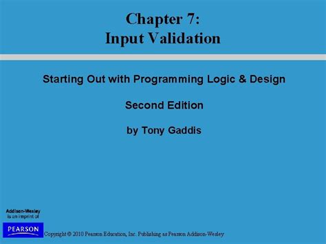 Chapter 7 Input Validation Starting Out With Programming