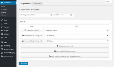 new super admin scripts and batch updates campuspress
