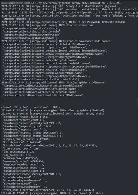 how to get scrapy output file in xml file geeksforgeeks