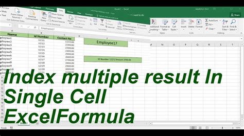 index multiple result in single cell excel formula youtube