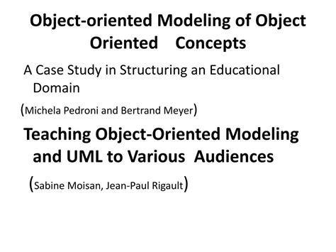 Ppt Object Oriented Modeling Of Object Oriented Concepts Powerpoint