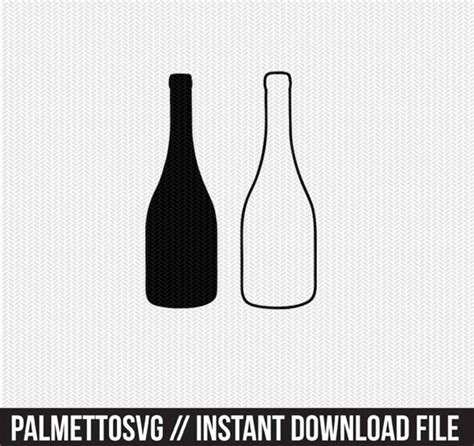 Wine Svg Wine Bottle Outline Svg Wine Dxf File Wine Svg Etsy