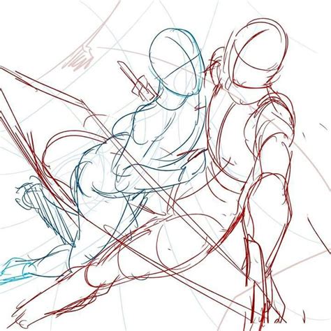 A Drawing Of Two People Sitting Next To Each Other On A White Surface